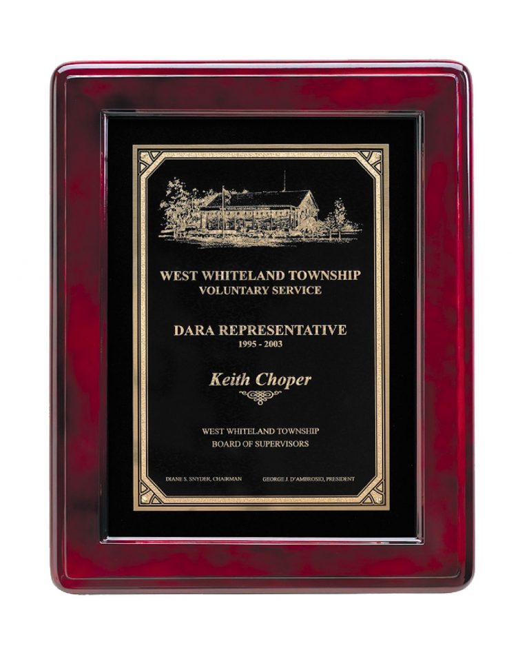 Rosewood Piano Finish Frame Plaque with Florentine Border - Impressive ...